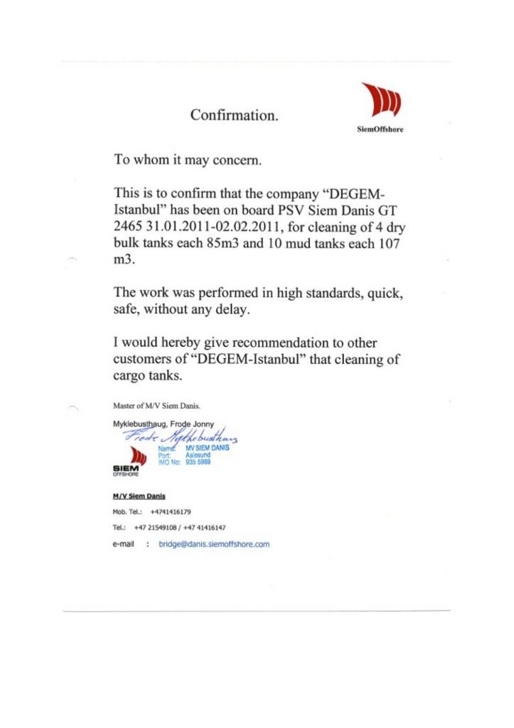 Reference Letters – Degem